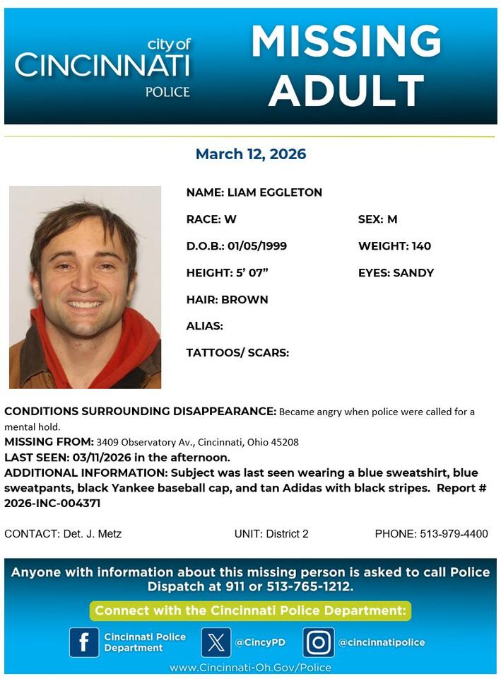 Missing person alert for Liam Eggleton - NewsBreak