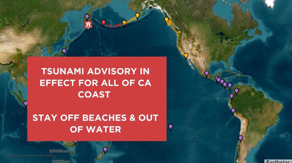 Tsunami Watch Upgraded to Tsunami Advisory for California Coast - NewsBreak