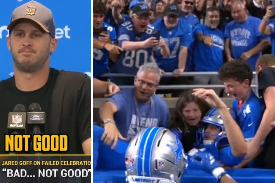 Jared Goff Reacts to Leap Fail: “Bad…Not Good” - NewsBreak