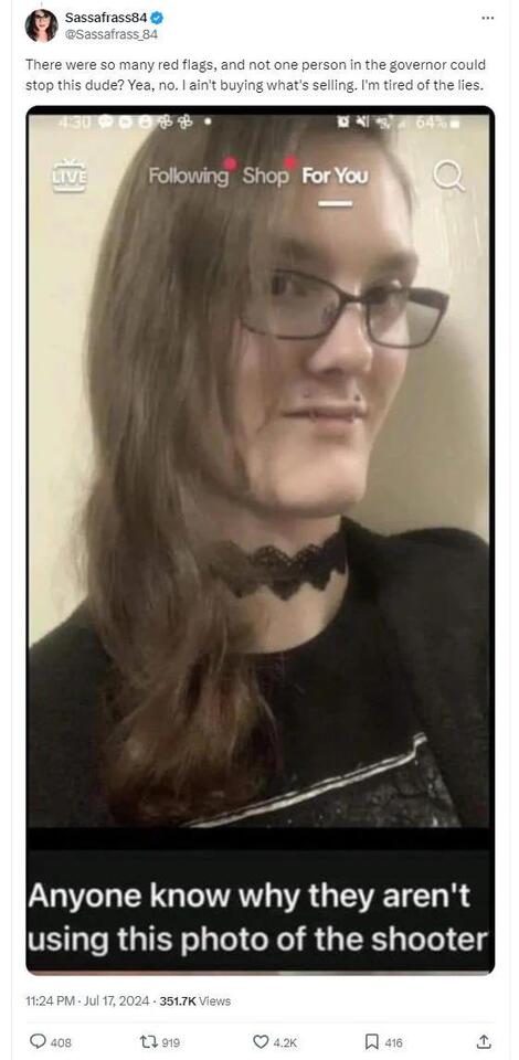 Fact Check: Photo Purporting To Show The Shooter Was Trans Is NOT A ...