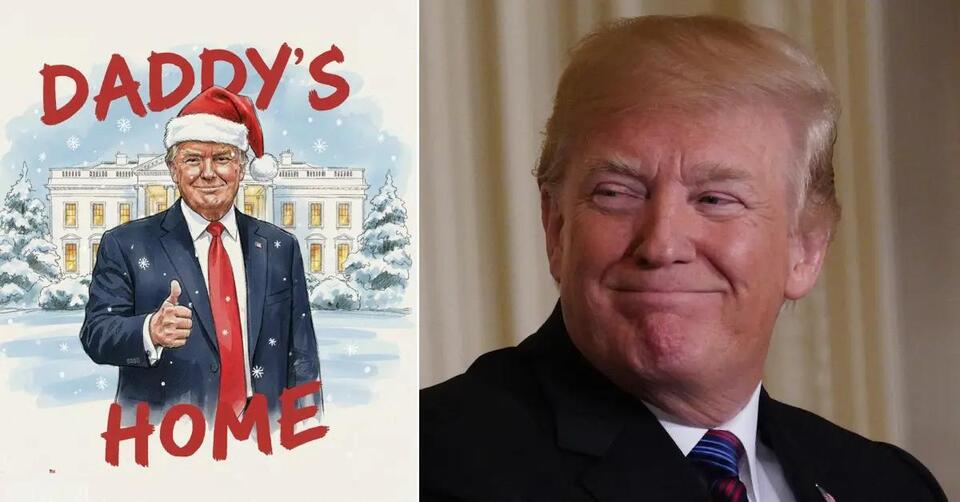 White House Blasted for 'Creepy' Christmas Card of 'Daddy' Donald Trump ...