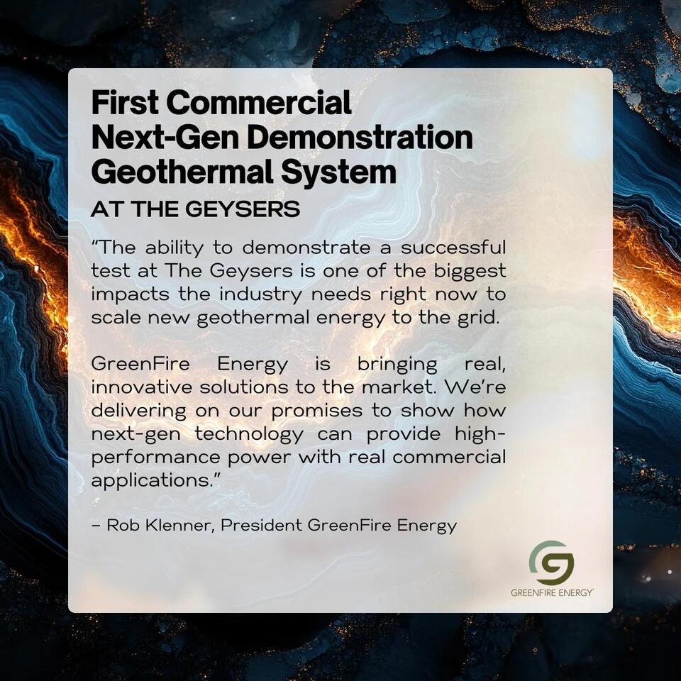 GreenFire Energy Launches First Commercial Next-Gen Demonstration ...