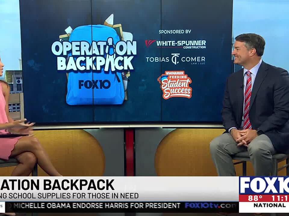 Operation Backpack collecting school supplies for those in need