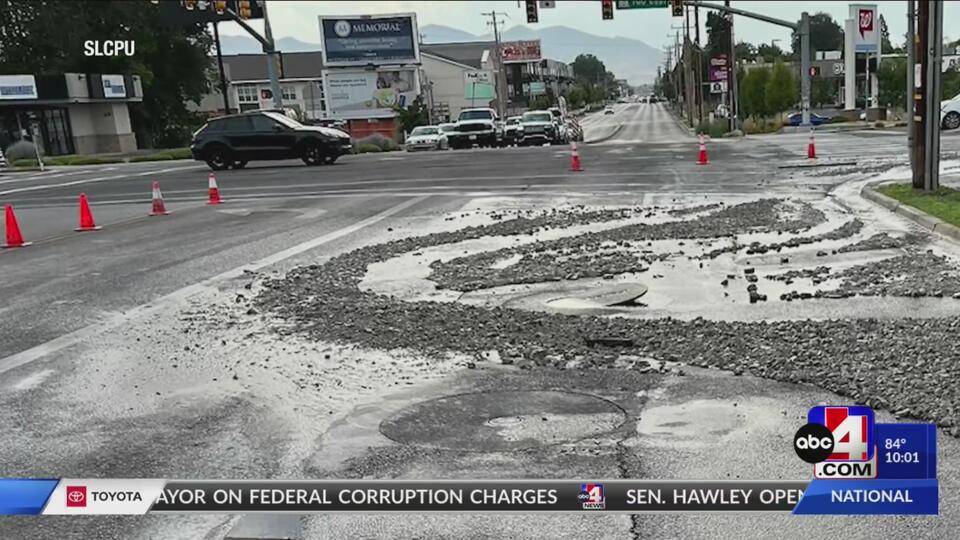 Water main break in Salt Lake City, intersection flooded - NewsBreak