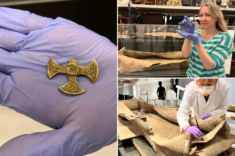 Rare 1,200-year-old Christian cross found in field by metal detectors ...