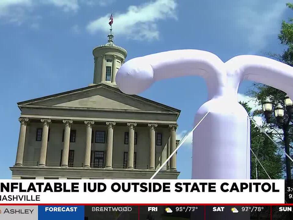 Inflatable IUD outside state capitol