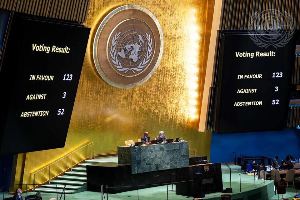 U.S. is one of three countries to vote against U.N. resolution calling ...