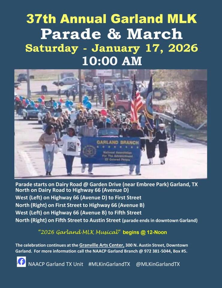 Garland NAACP to Host a Slate of Activities to Celebrate MLK - NewsBreak