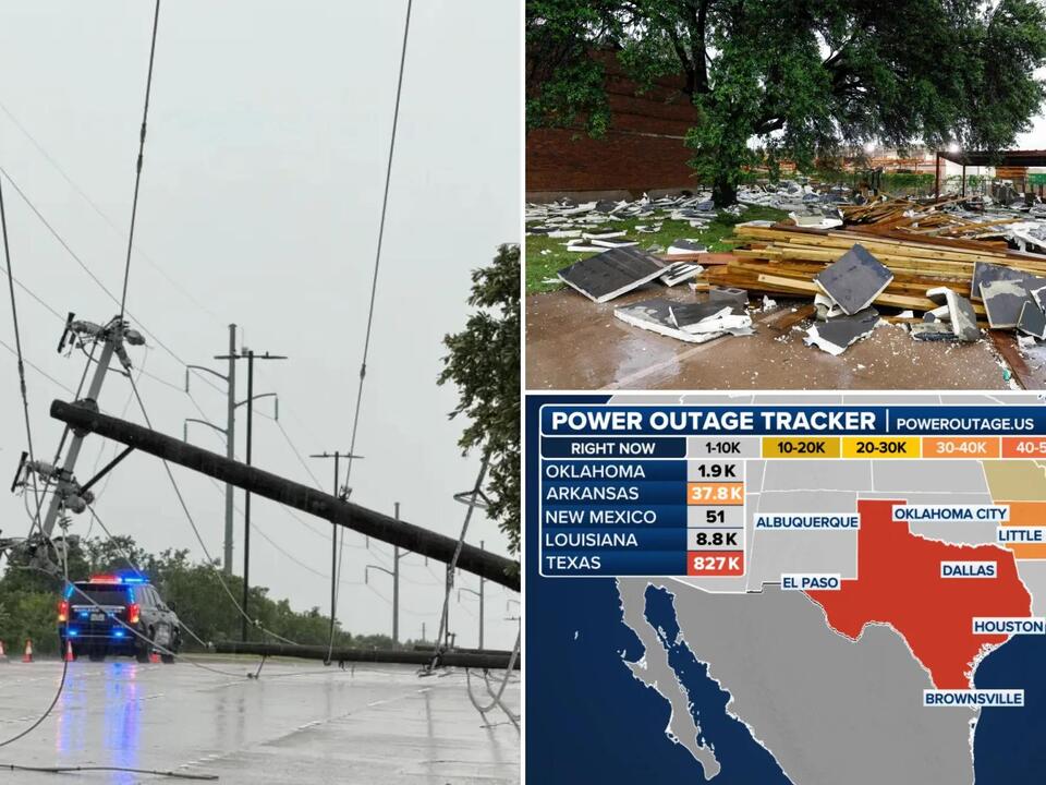 Texas power outages skyrocket, leaving over 800,000 in the dark as severe weather slams Dallas
