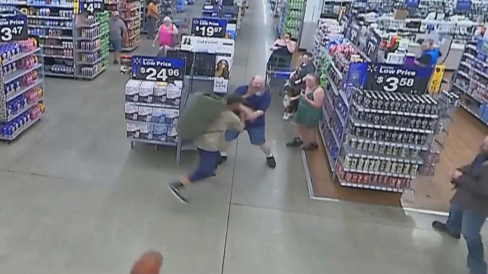 Surveillance video shows chaotic scene at the Traverse City Walmart where 11 people were stabbed ...