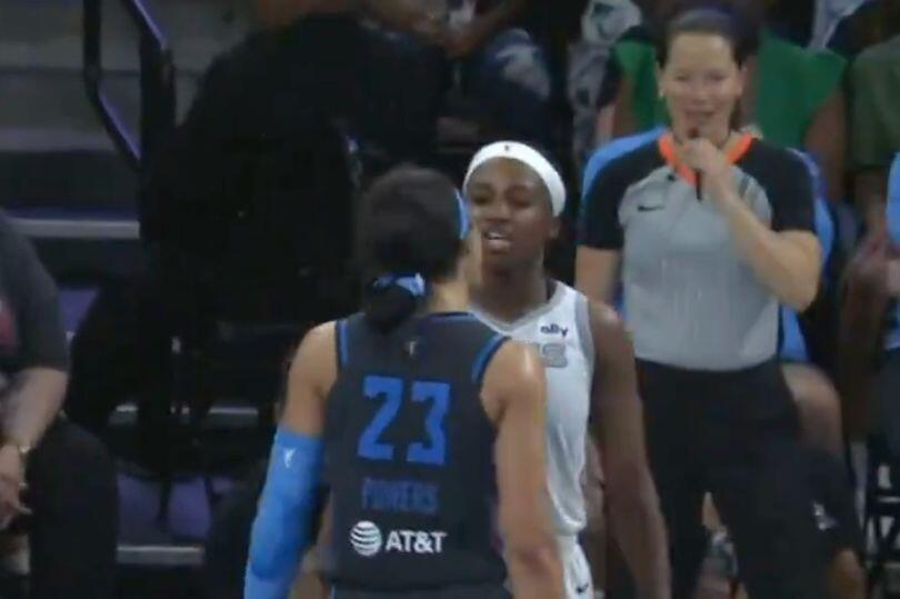 WNBA ref laughs at Jackie Young and Aerial Powers screaming match as ...