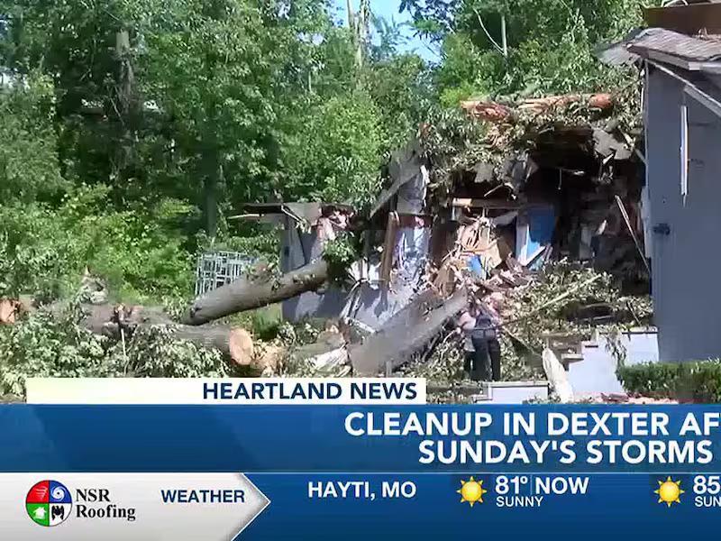 Storm damage cleanup underway in Dexter, Mo.