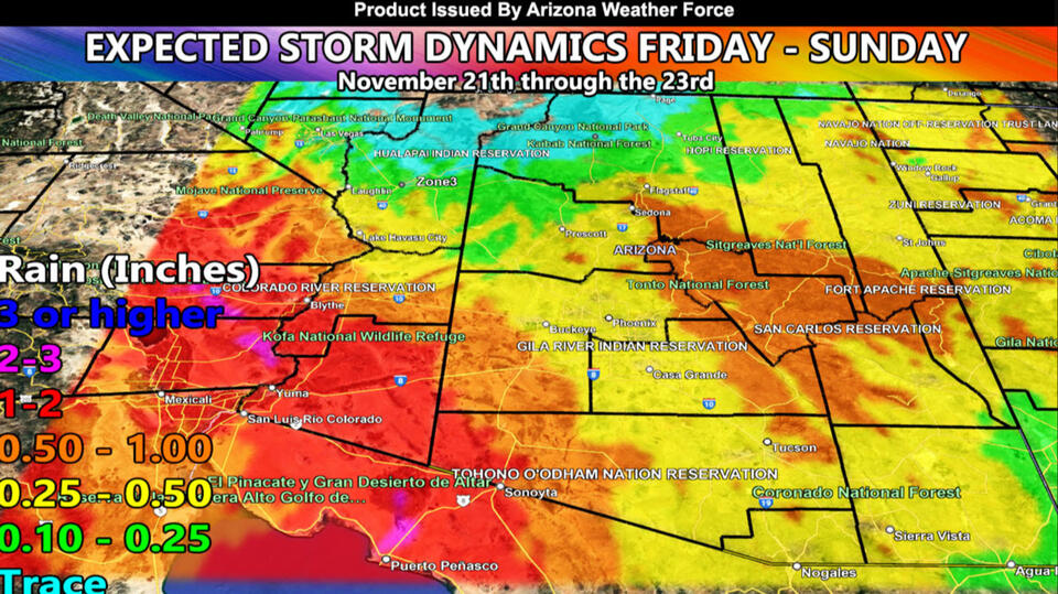 Storm System out of Southern California to hit Arizona Between Friday ...
