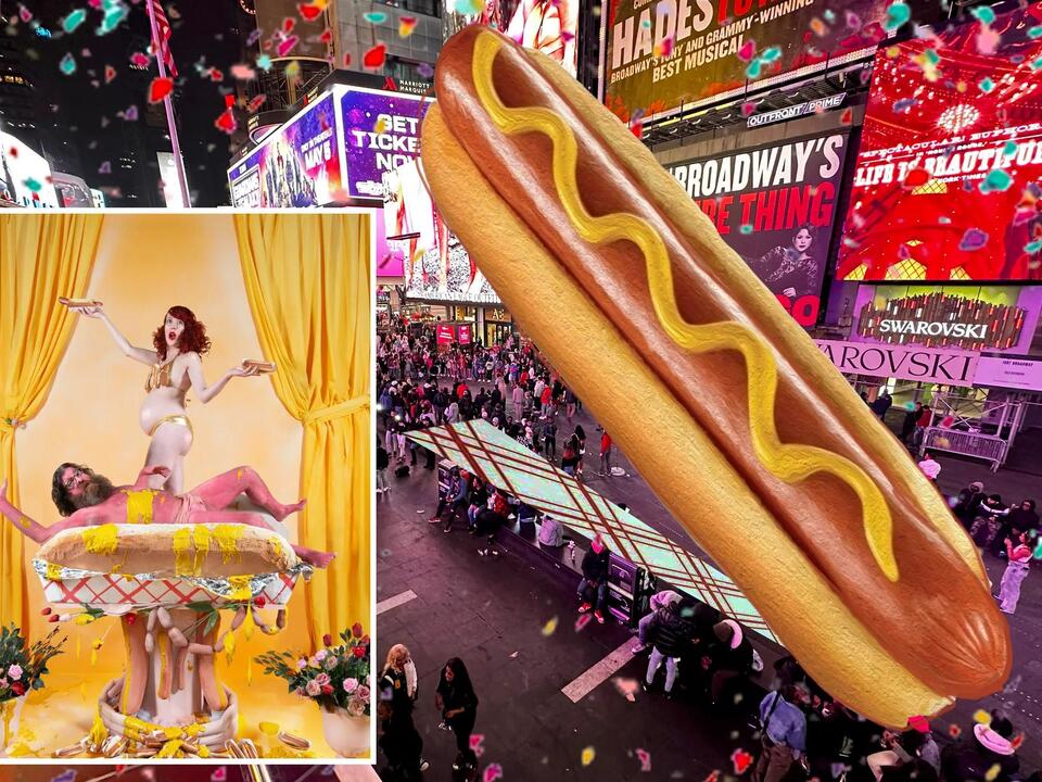 Times Square to host of 65-foot-long hot dog installation