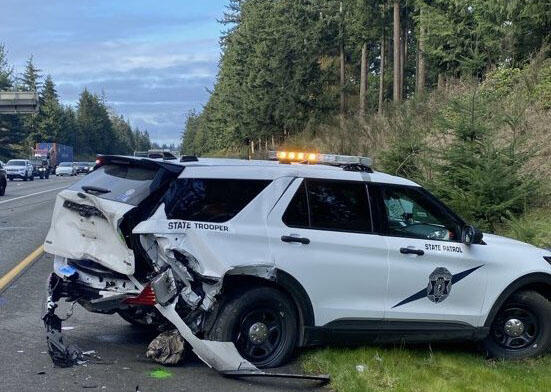 WSP Vehicle Struck While Attending Accident on I-5 in Everett - NewsBreak