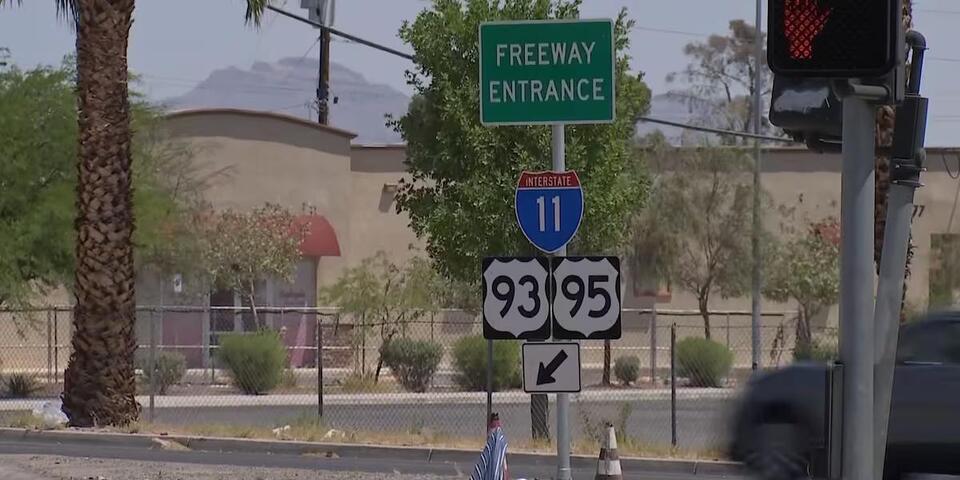 Interstate 11 signs going up in Las Vegas; Mexico-to-Canada interstate ...