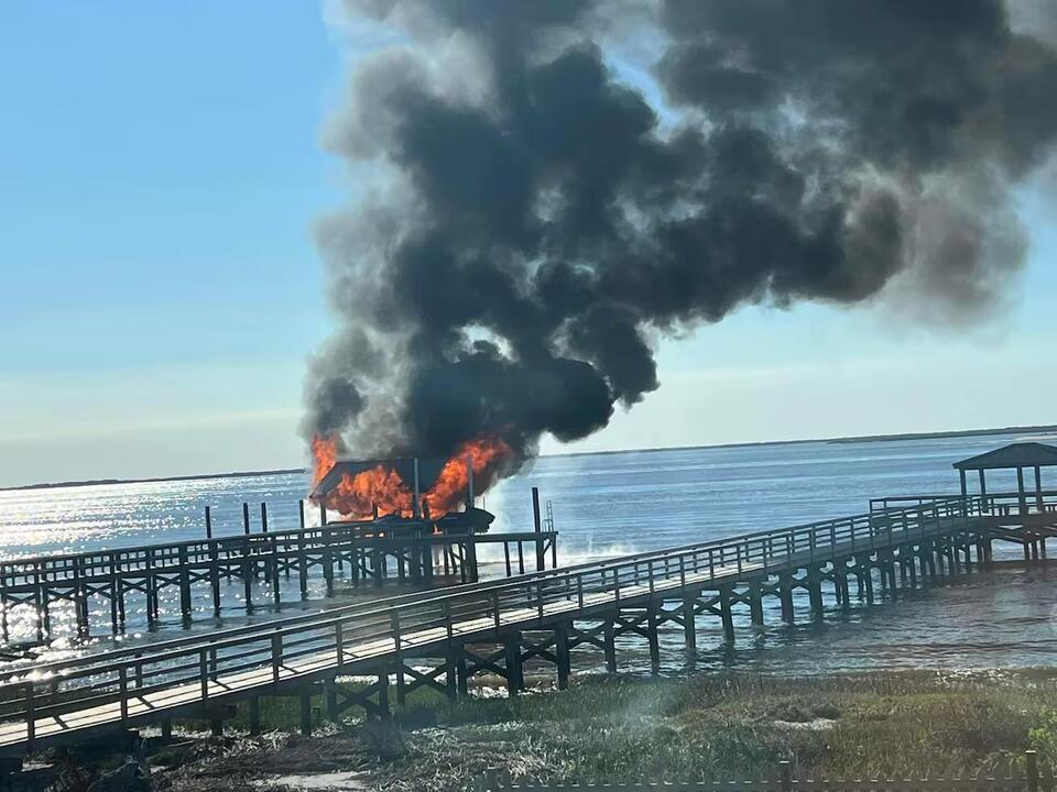 Crews respond to dock fire in Southport - NewsBreak