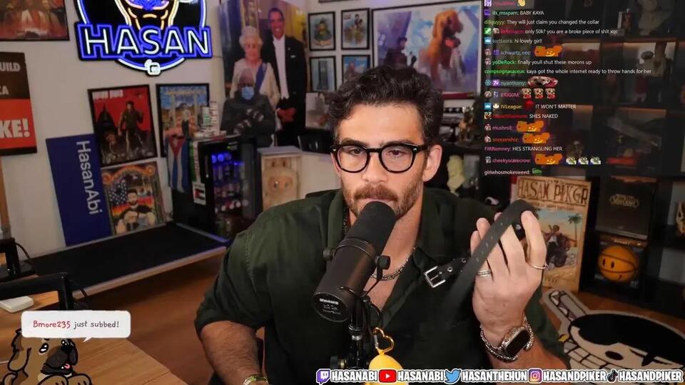 Hasan Piker responds after being accused of using a shock dog collar ...