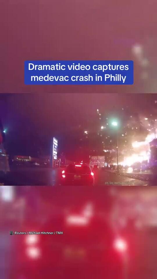 Terrifying footage shows the moment a medevac plane crashed into the ...