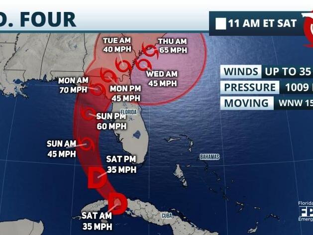 Tropical Storm Debby: Track shifts, more time over water, stronger ...