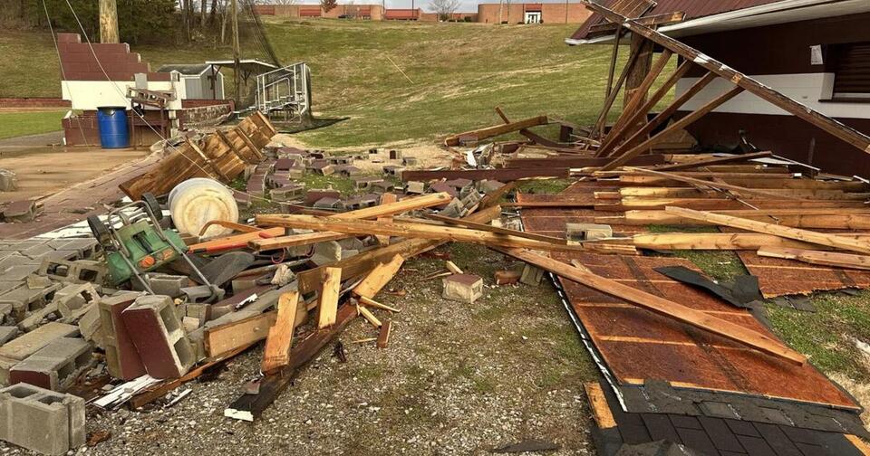 Wind storm levels Tellico baseball's away dugout - NewsBreak