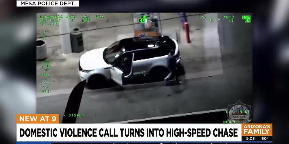 Police grapple car, arrest driver after police chase in Mesa - NewsBreak