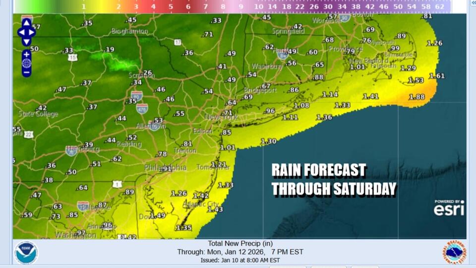 Rain heavy at times Southeast New York New Jersey, a look at week ahead ...