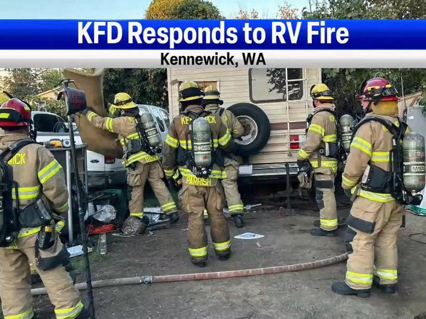 Kennewick fire crews respond to RV on fire