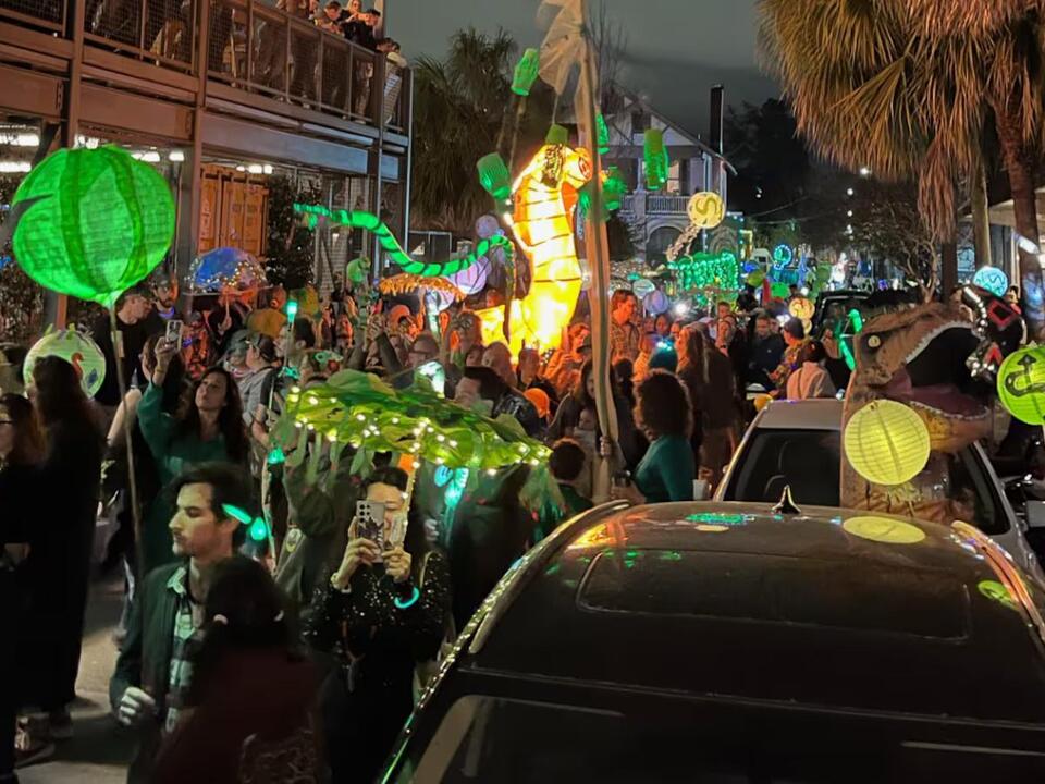 The third annual Savannah Slithering lantern parade illuminates the city