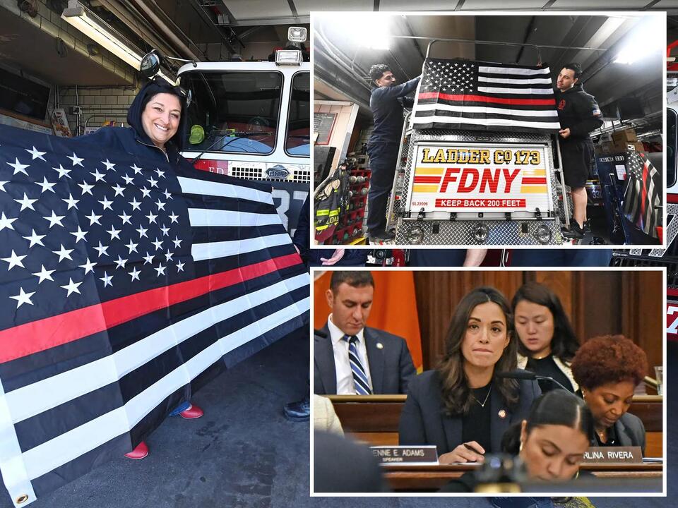 Defying lefties, NYC pol gives NYPD, FDNY flags honoring fallen heroes