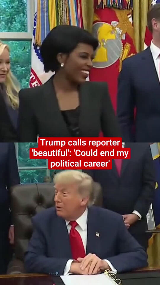 Donald Trump calls a female reporter “beautiful” in a bizarre White ...