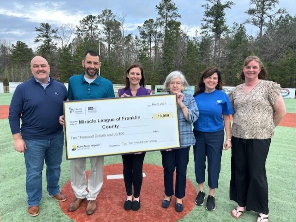 Top Tier Insurance Agency and Miracle League of Franklin County awarded ...