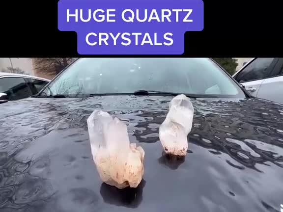 328MASSIVE QUARTZ found after ice storm Displayed on hood of Dominator ...