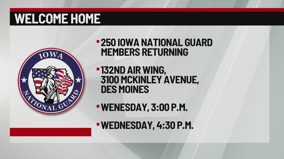 Welcome home ceremonies announced for Iowa National Guard soldiers ...