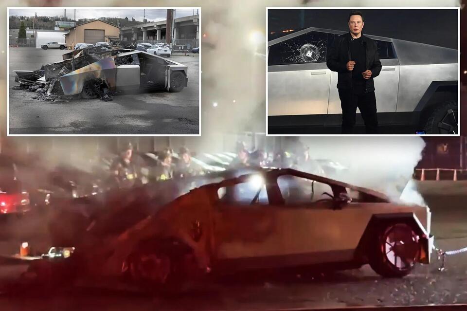 4 Tesla Cybertrucks torched as protests against Elon Musk rev up ...