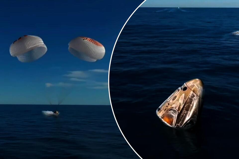 SpaceX’s Dragon Freedom spacecraft splashes down off the coast of ...