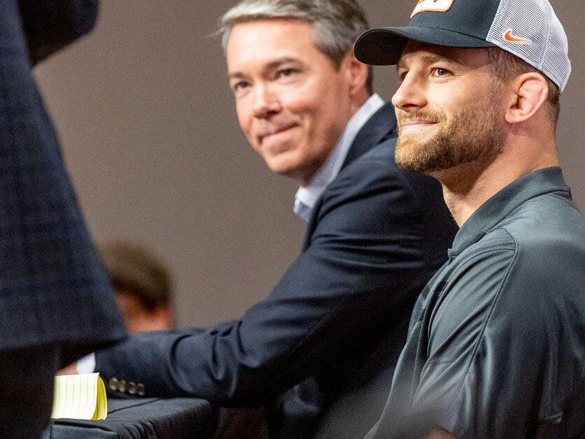 In first month on job, Oklahoma State wrestling coach David Taylor ...