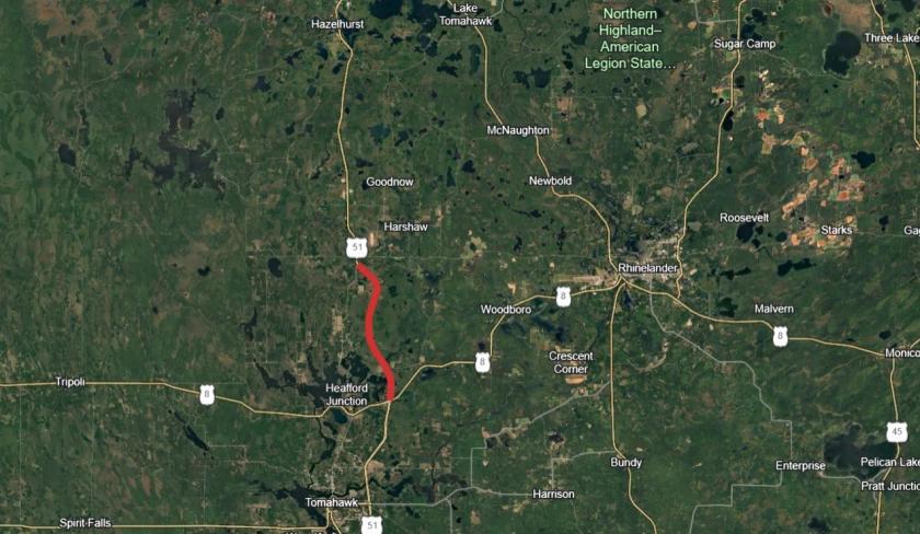 Reminder: Highway 51 construction closure begins in Oneida County ...