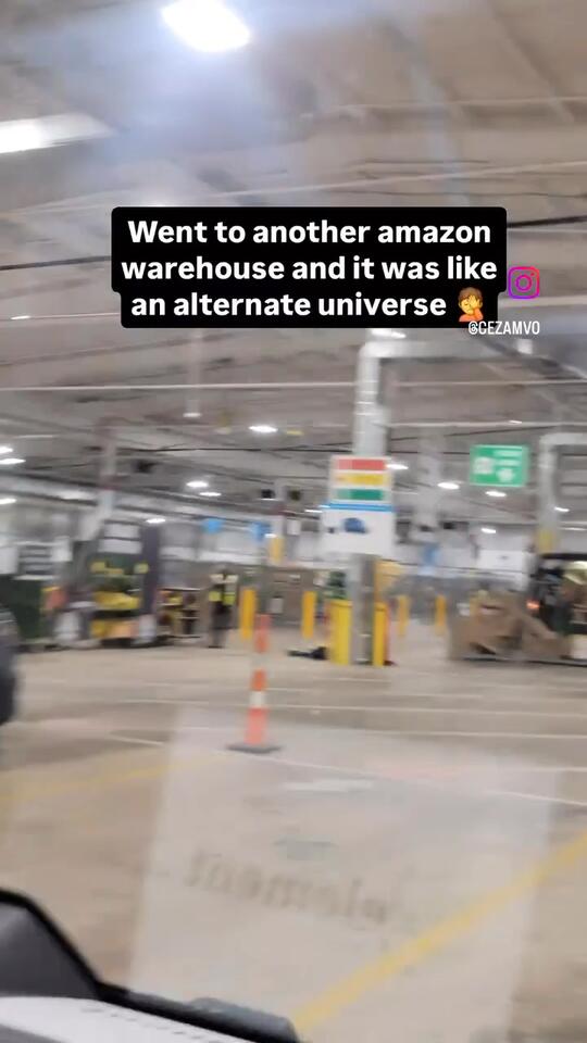 A dedicated worker proudly showcases a brand-new Amazon facility, where ...
