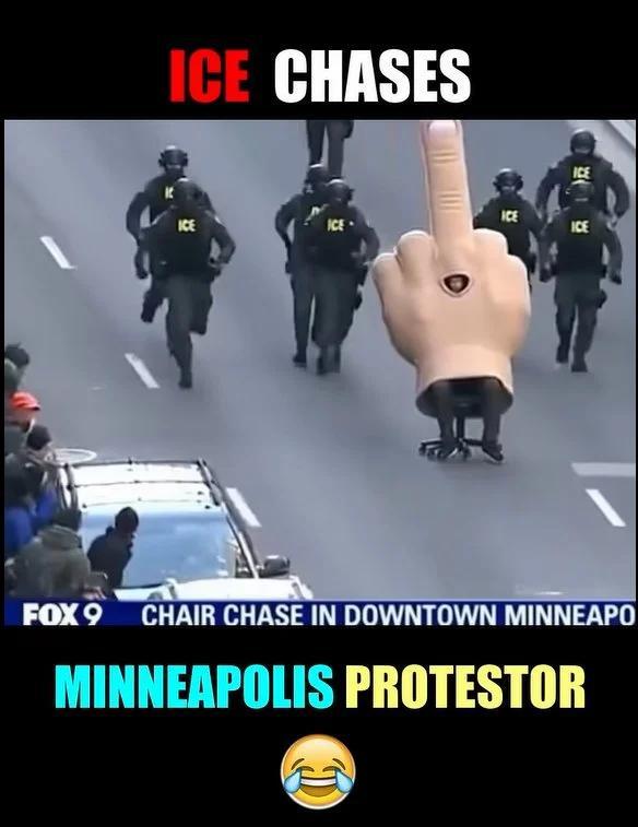 Fact Check: 'Chair Chase' Video Of ICE Agents Chasing Huge Hand Giving ...