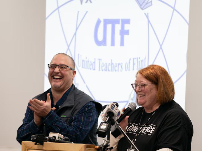 United Teachers of Flint holds news conference regarding Flint teachers ...
