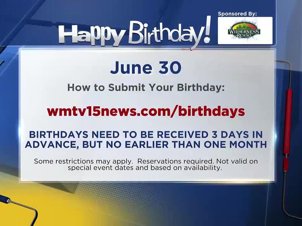 Birthdays for Sunday, June 30