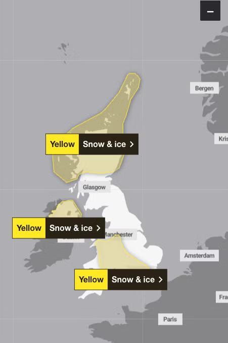 Britain to be blanketed with snow and ice for new year as Met Office ...