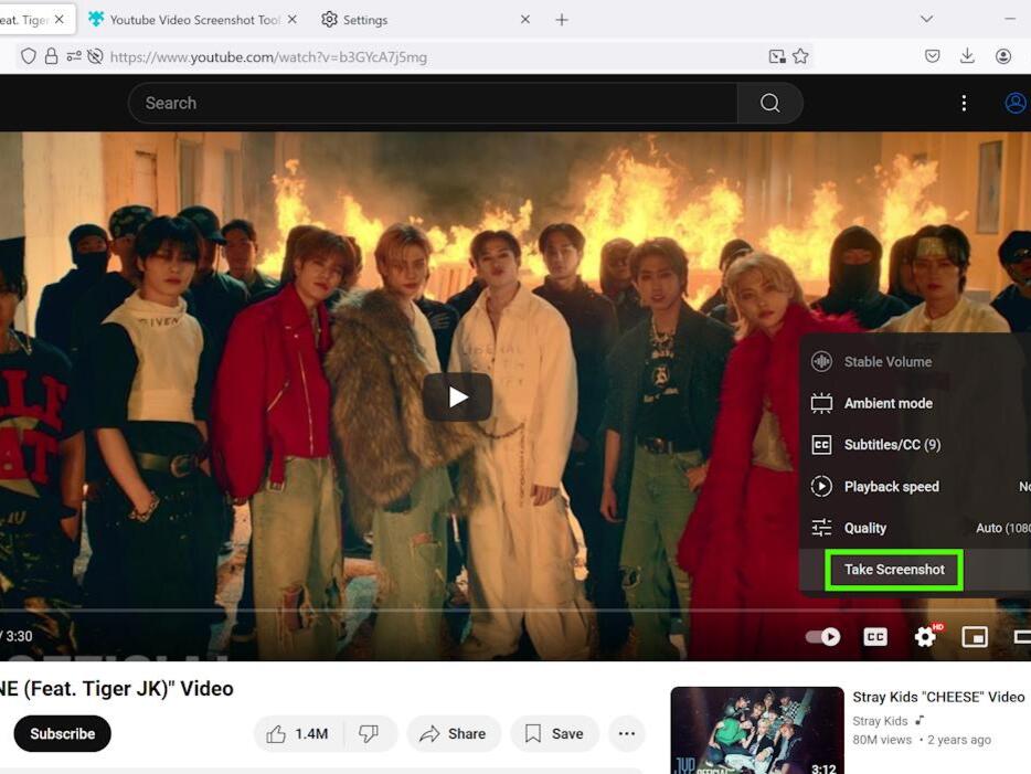 How to capture a screenshot from a YouTube Video