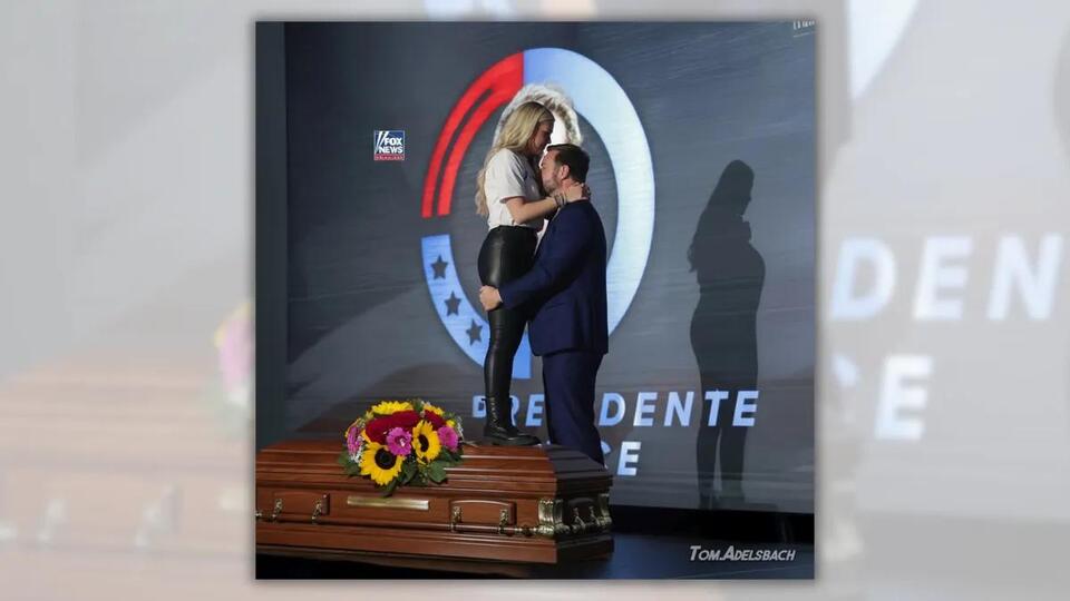 Fact Check: Image of Erika Kirk standing on coffin, embracing JD Vance ...