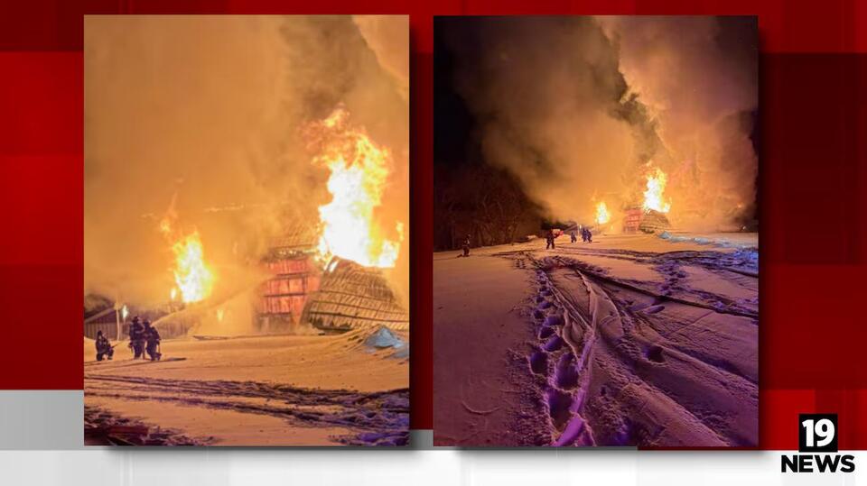 Chardon Fire Department responds to massive barn fire, harsh weather ...