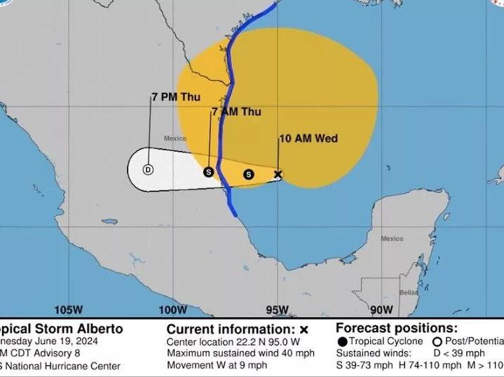 Tropical Storm Alberto mapped as Texas braces for flooding from 1st ...