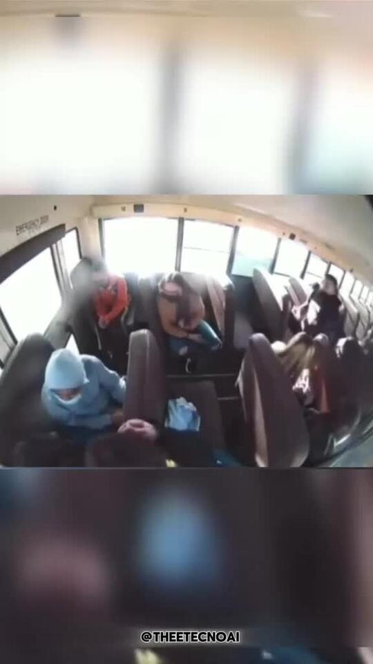 Inside a school bus as it gets hit by car. - NewsBreak