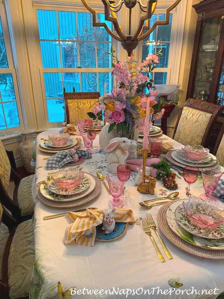 Beautiful Spring-Easter Table Setting With A Lovely “Floral Meadow ...