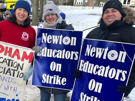 Newton Teachers, Supporters Rally At Newton City Hall On Day 3 Of Strike